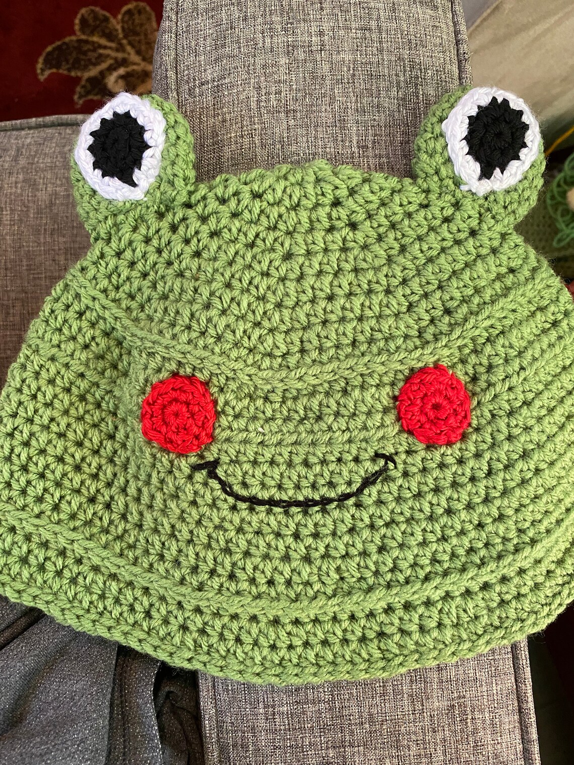 90s Crochet Bucket Hat Pattern, Summer Hats, Frog Crochet Bucket Hat ...
