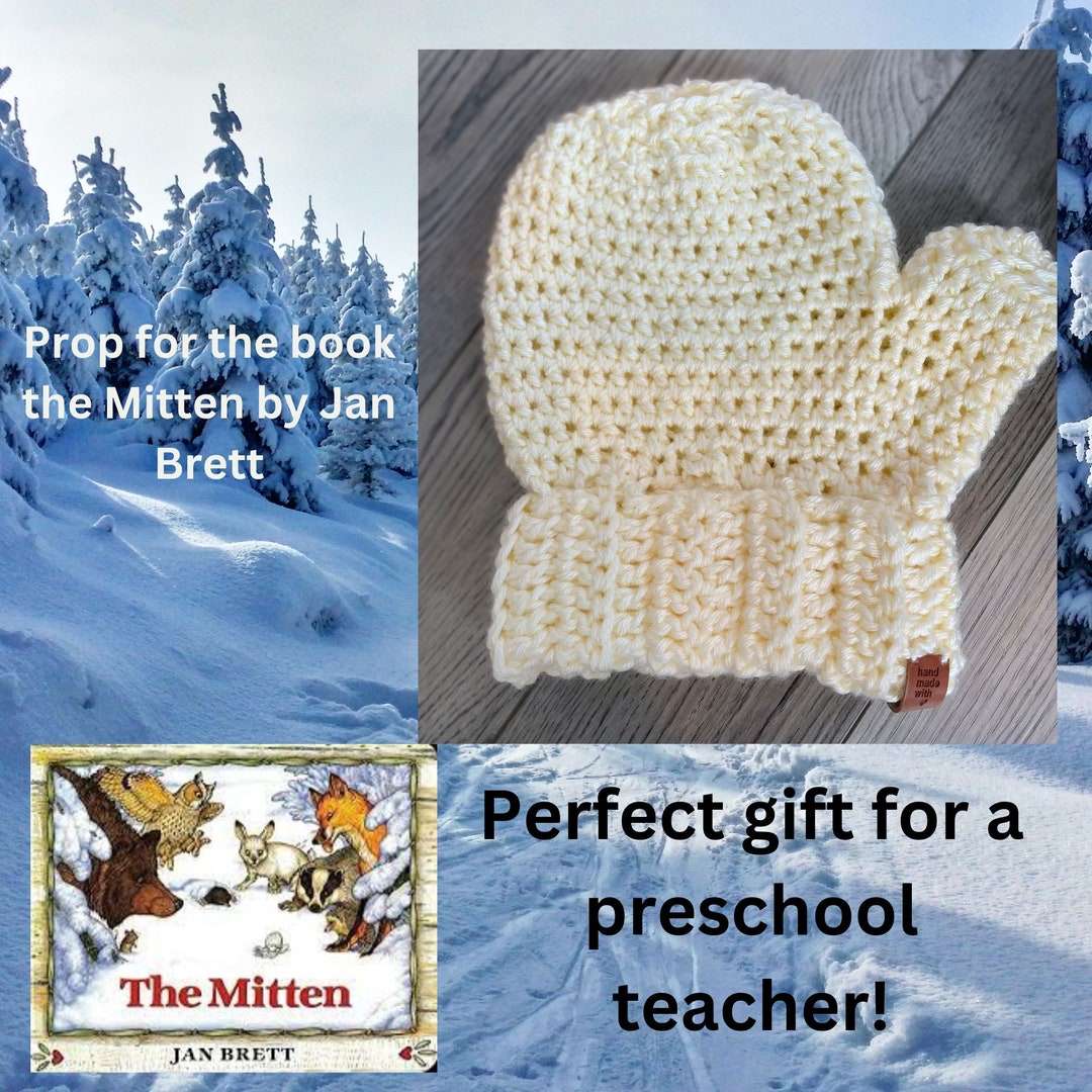 Thick Large White Mitten Hand Made Prop for the Book the Mitten by Jan ...