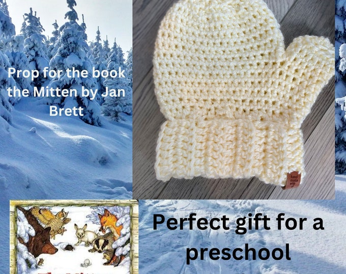 Thick Large White Mitten Hand Made Prop for the Book the Mitten by Jan ...