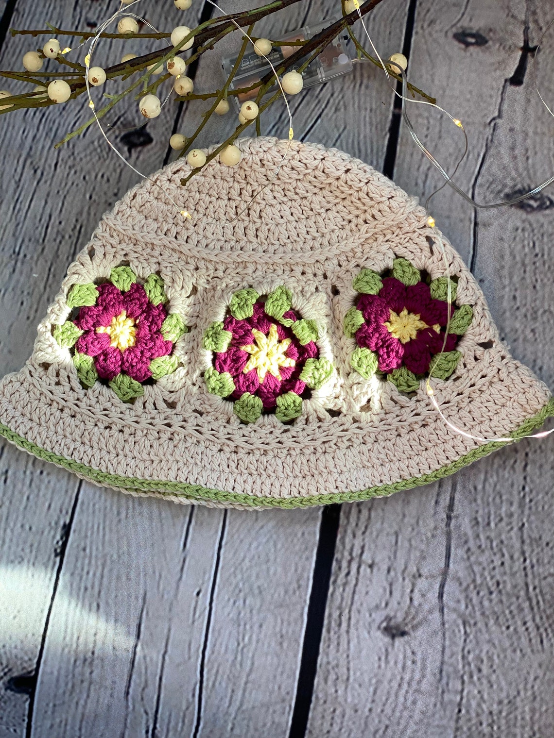 90s Crochet Bucket Hat Pattern, Summer Hats, Granny Square Trendy ...
