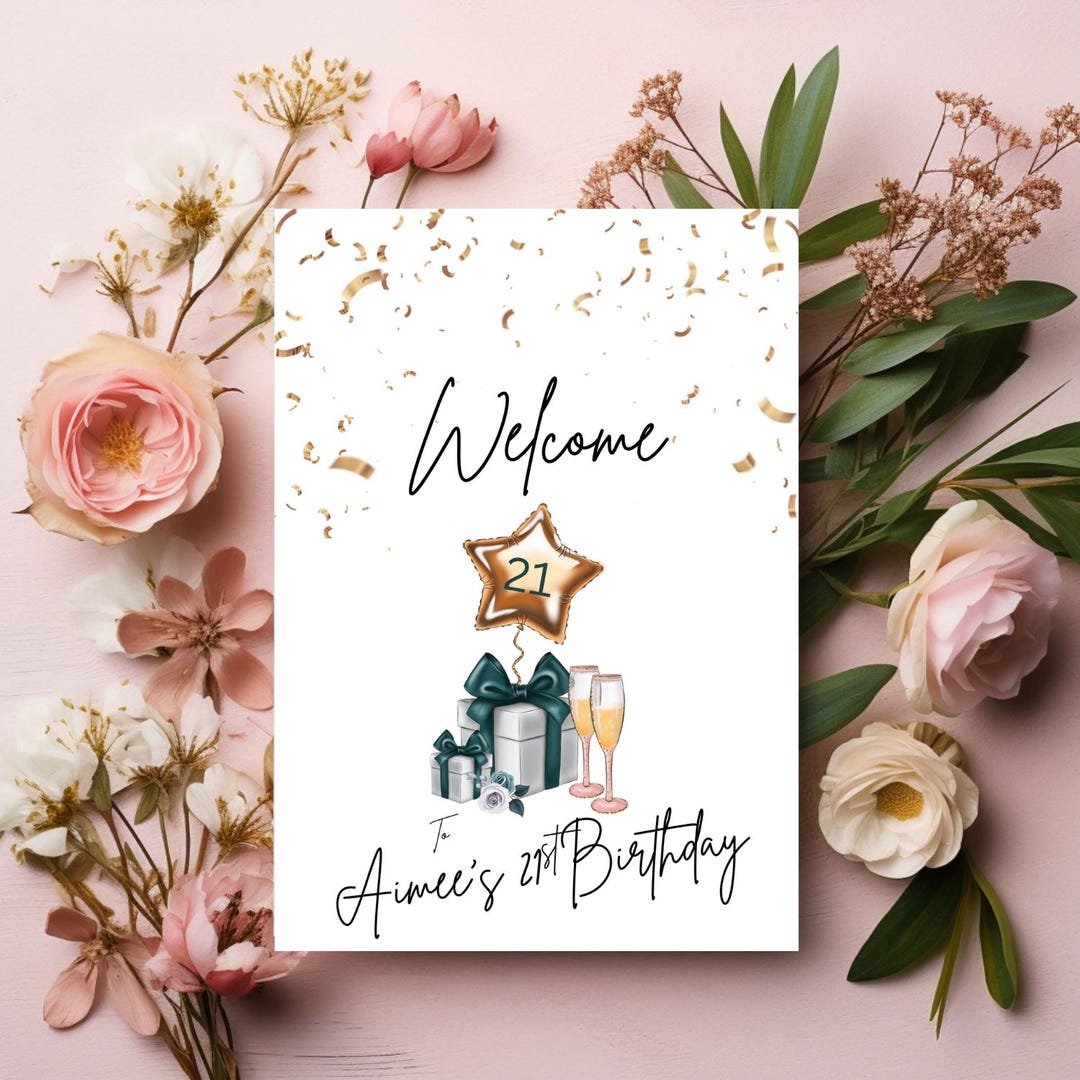 Editable Birthday Welcome Sign (canva Template). - Etsy UK