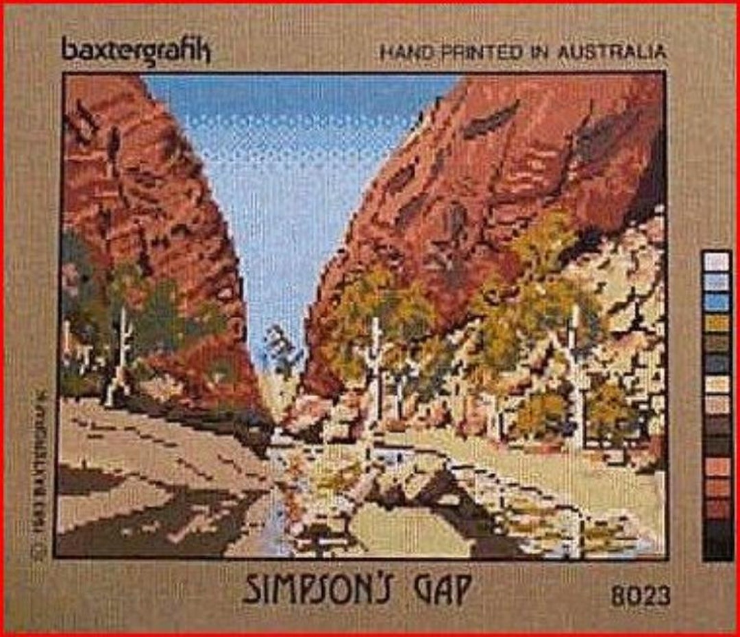 Scenic Australian Needlepoint Canvas: Simpson's Gap - Etsy