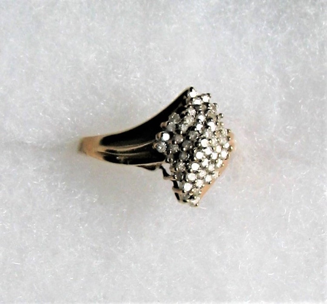 Multiple Diamonds in 18K Gold Ring Size 13 13 1/2 - Etsy