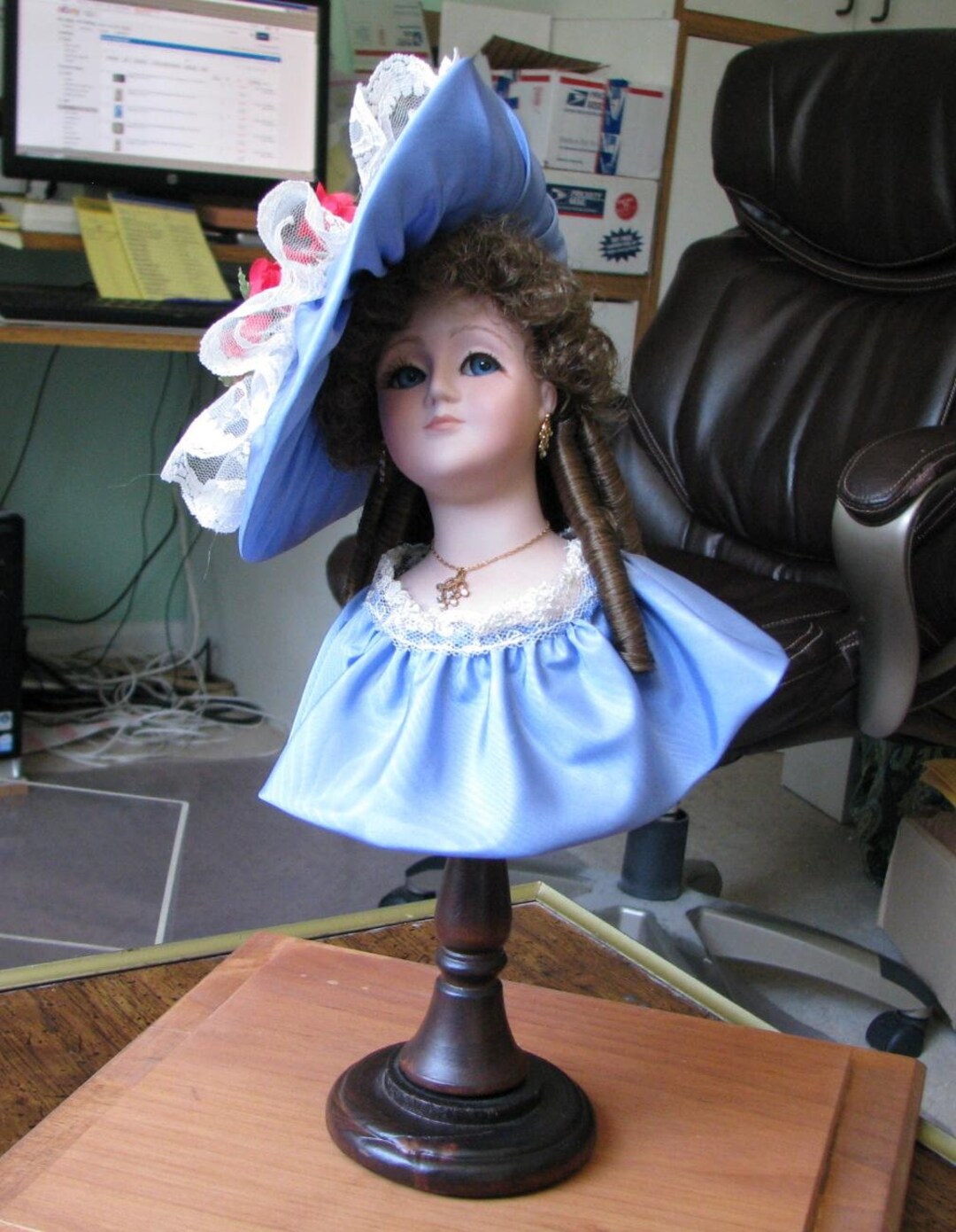 Custom Made Porcelain Doll Bust Late 1800s Outfit With Case - Etsy