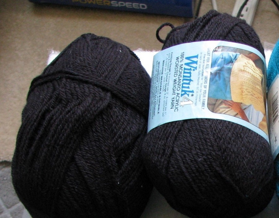 Caron Wintuk 4 Worsted Weight Acrylic Yarn Discontinued...black - Etsy