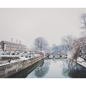 Winter Cambridge Photograph, Cambridge Snow Photograph, River Cam Print ...