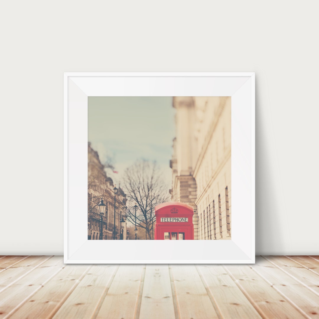 London Red Telephone Box Print: Winter City Street Photography - Etsy