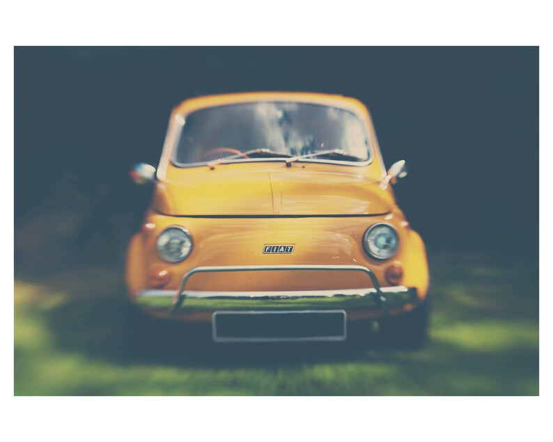 SALE Vintage Car Photograph Fiat 500 Print Mustard Decor - Etsy