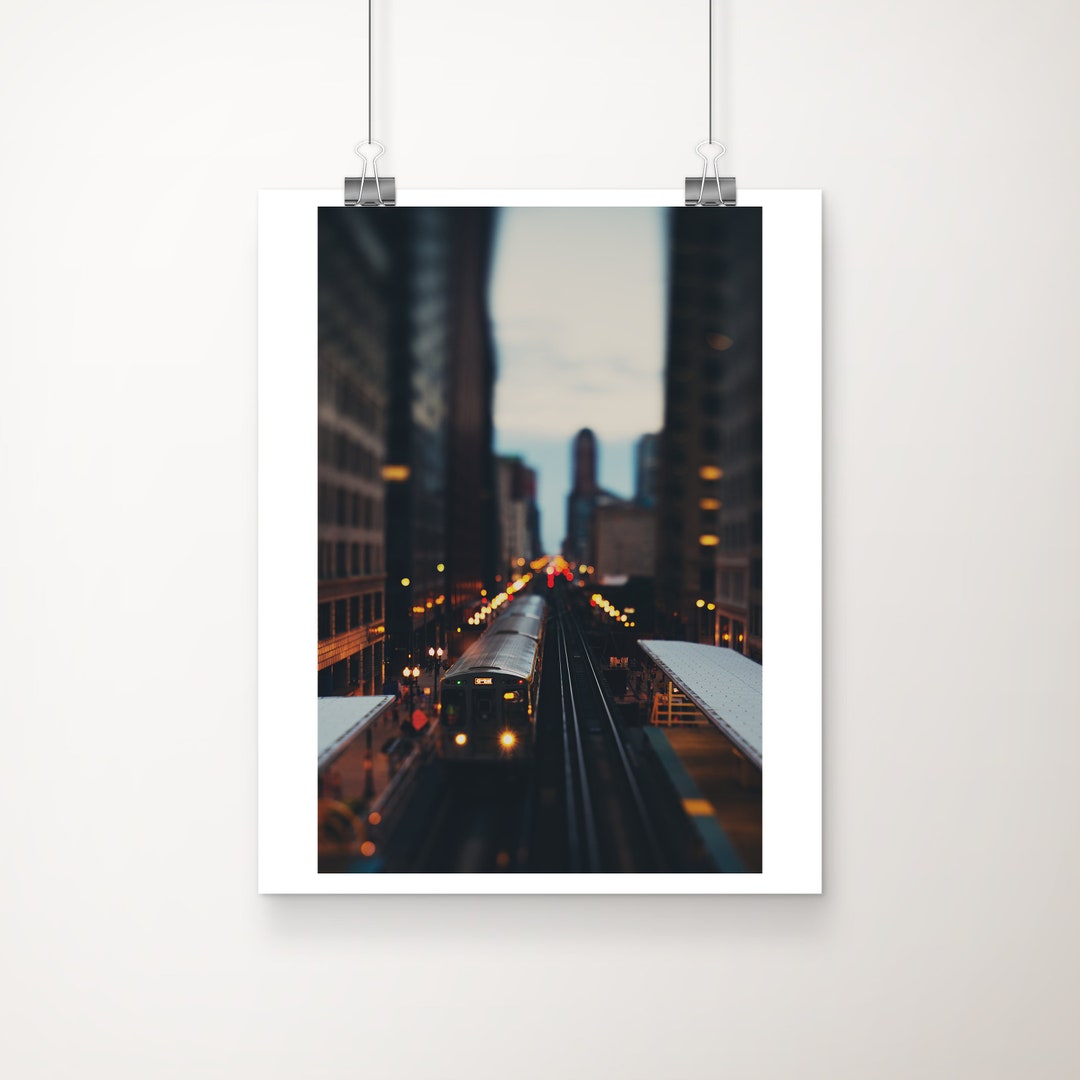 Downtown Chicago Photograph, Chicago L Train Print, Vertical Chicago ...