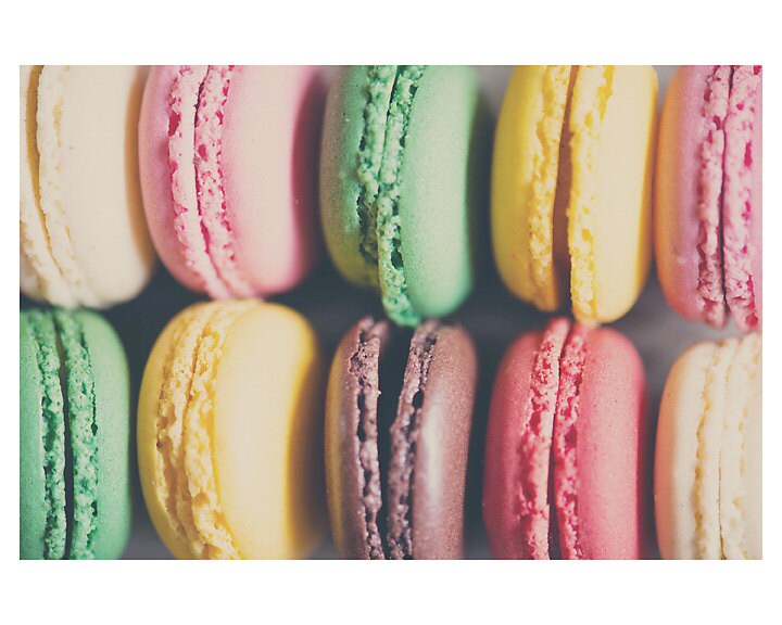 French Macaron Photograph, Food Photography, Kitchen Wall Art, Bakery ...