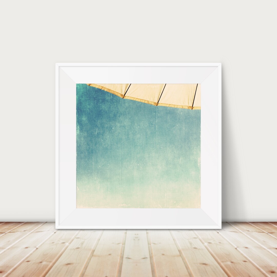Mint Green Beach Umbrella Print: Abstract Ombre Art - Etsy