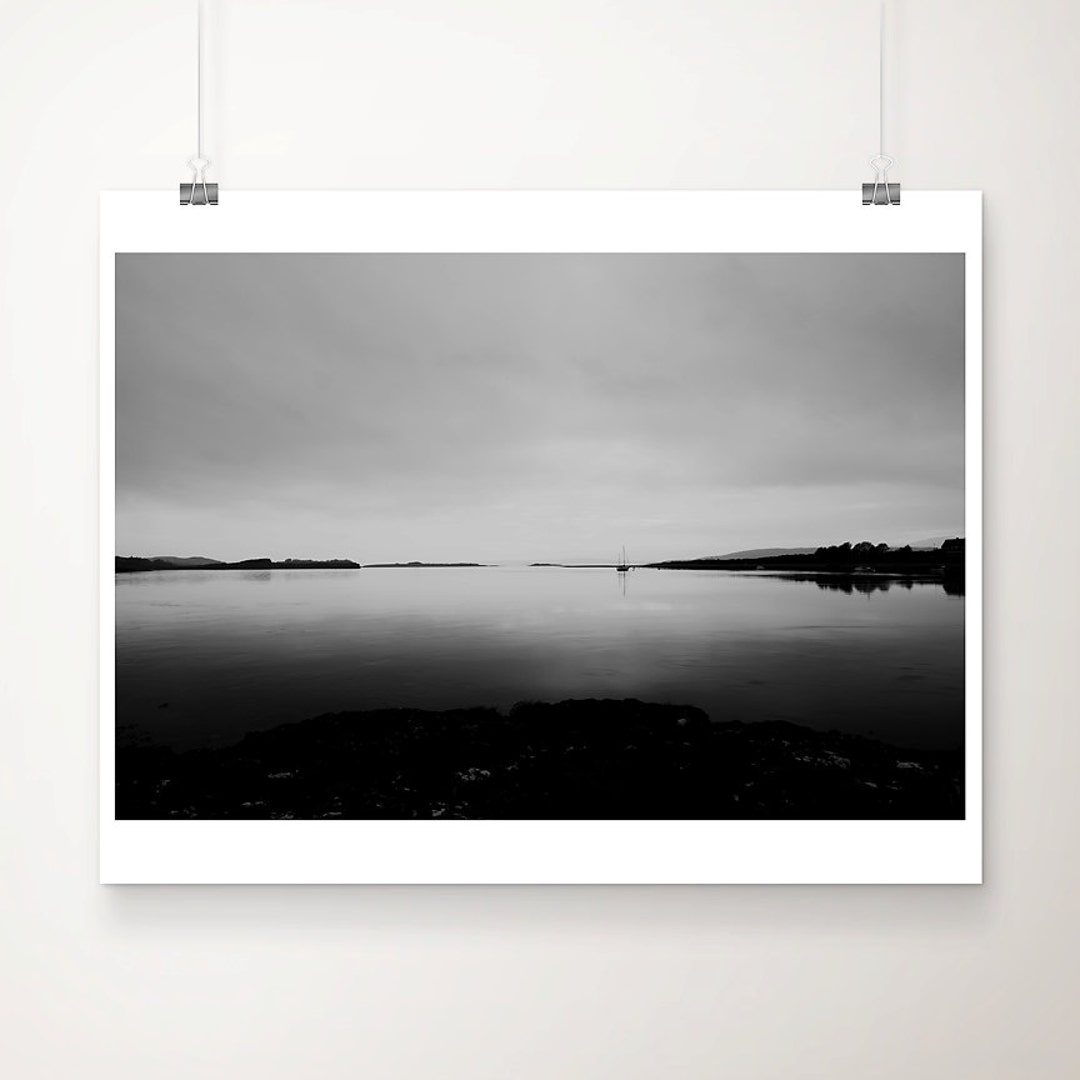Black and White Loch Etive Print, Scotland Travel Photography, Long ...