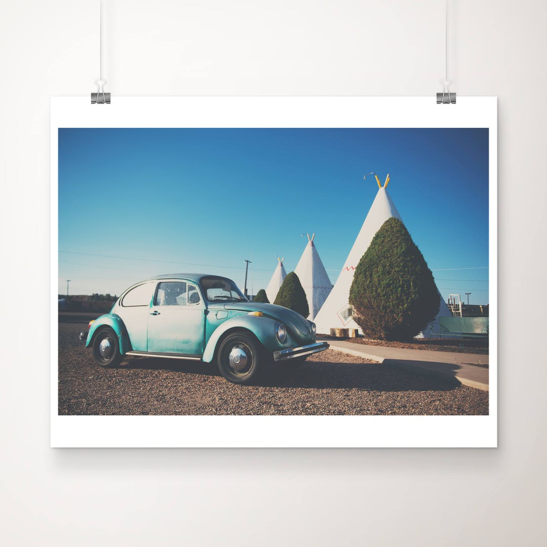 Route 66 Photograph, VW Beetle Print, Wigwam Motel Print, Travel ...