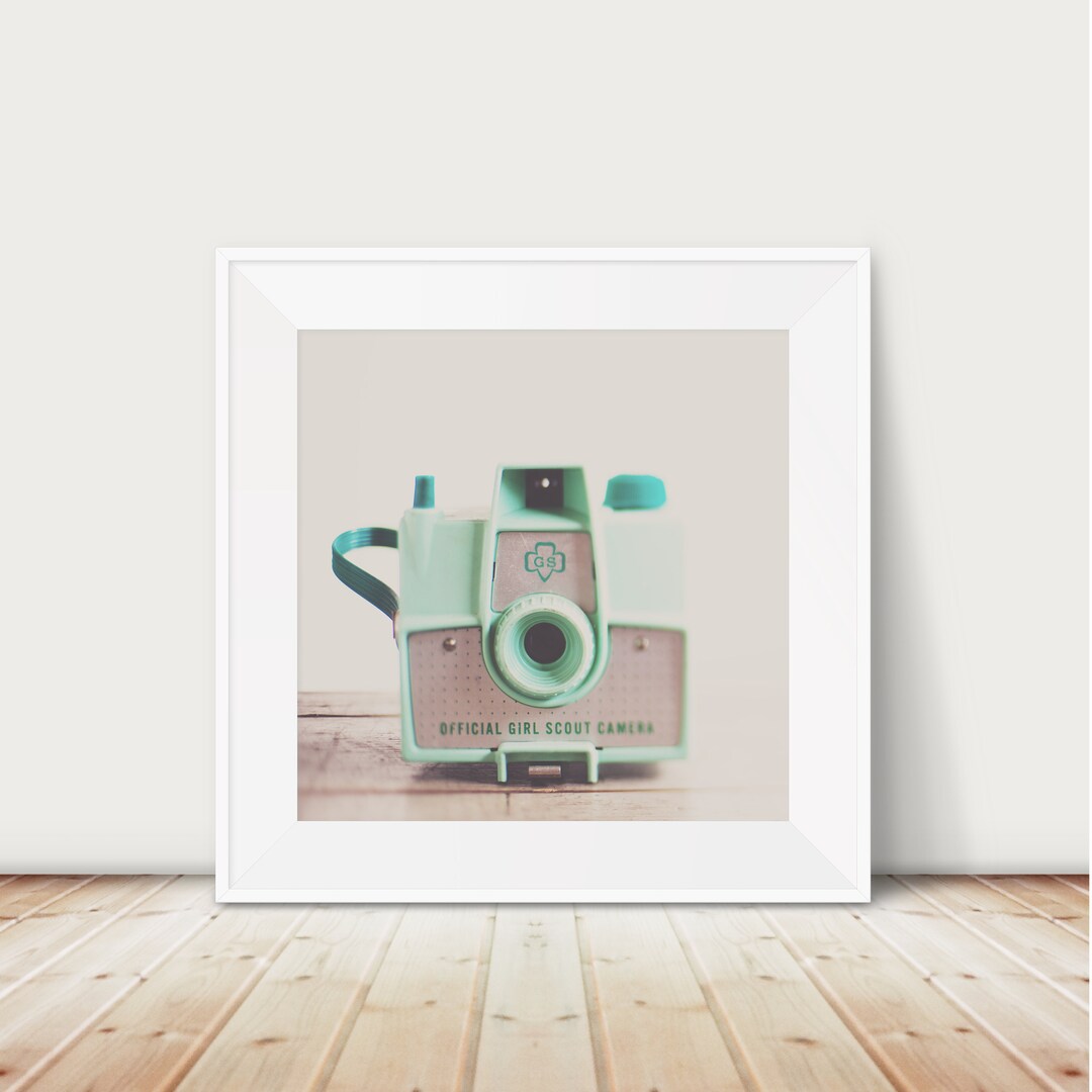 Mint Green Vintage Camera Photograph: Girl Scout Americana Decor - Etsy