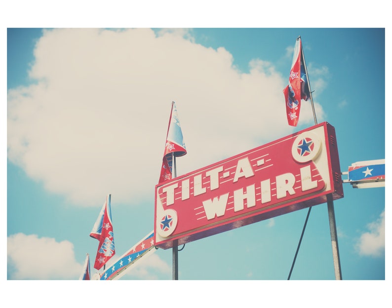 Illinois State Fair Photograph, Carnival Decor, Tilt-a-whirl Print ...