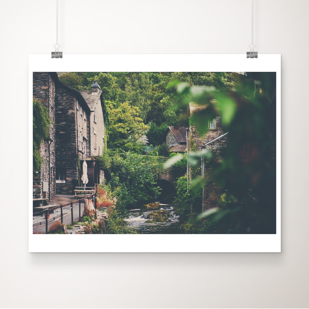 Ambleside Photograph, Lake District Travel Print, Green Decor, North ...