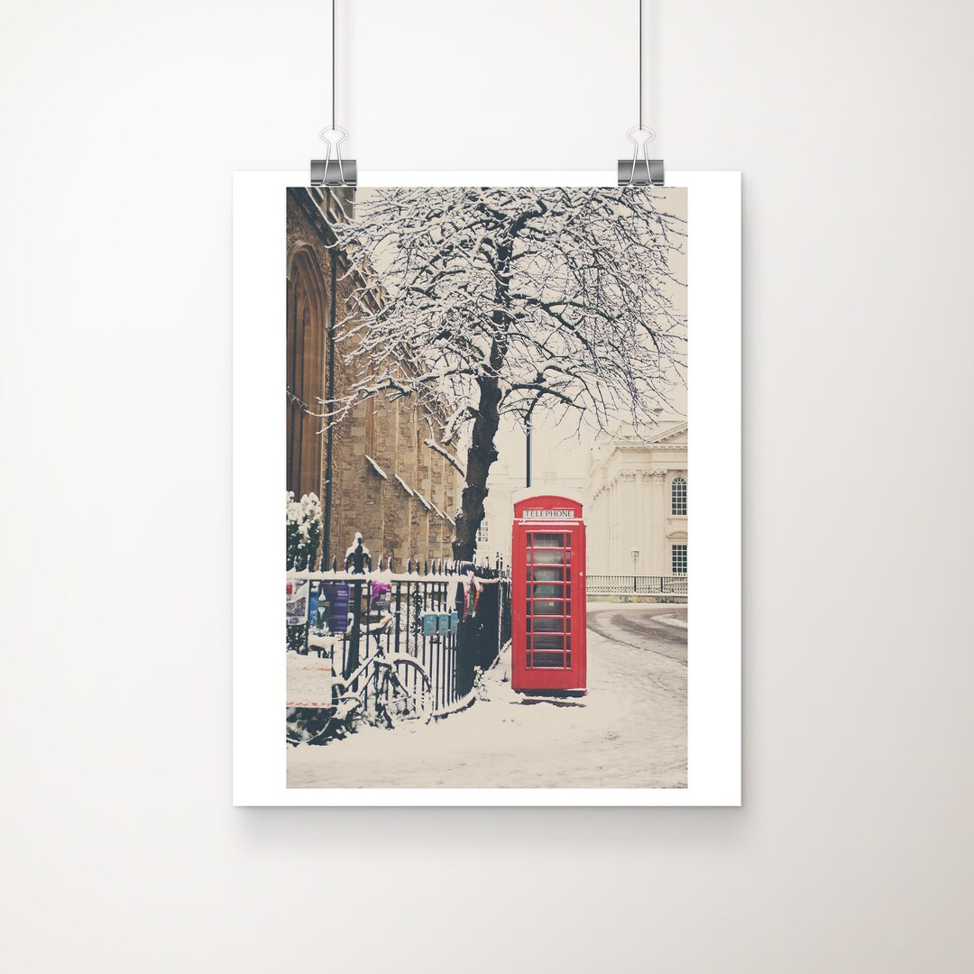 English Red Telephone Box Photograph, Cambridge Photograph, Cambridge ...