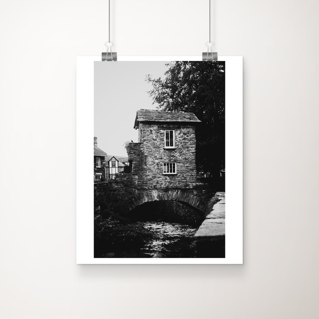 Ambleside Bridge House Print: Black and White Lake District Photography ...