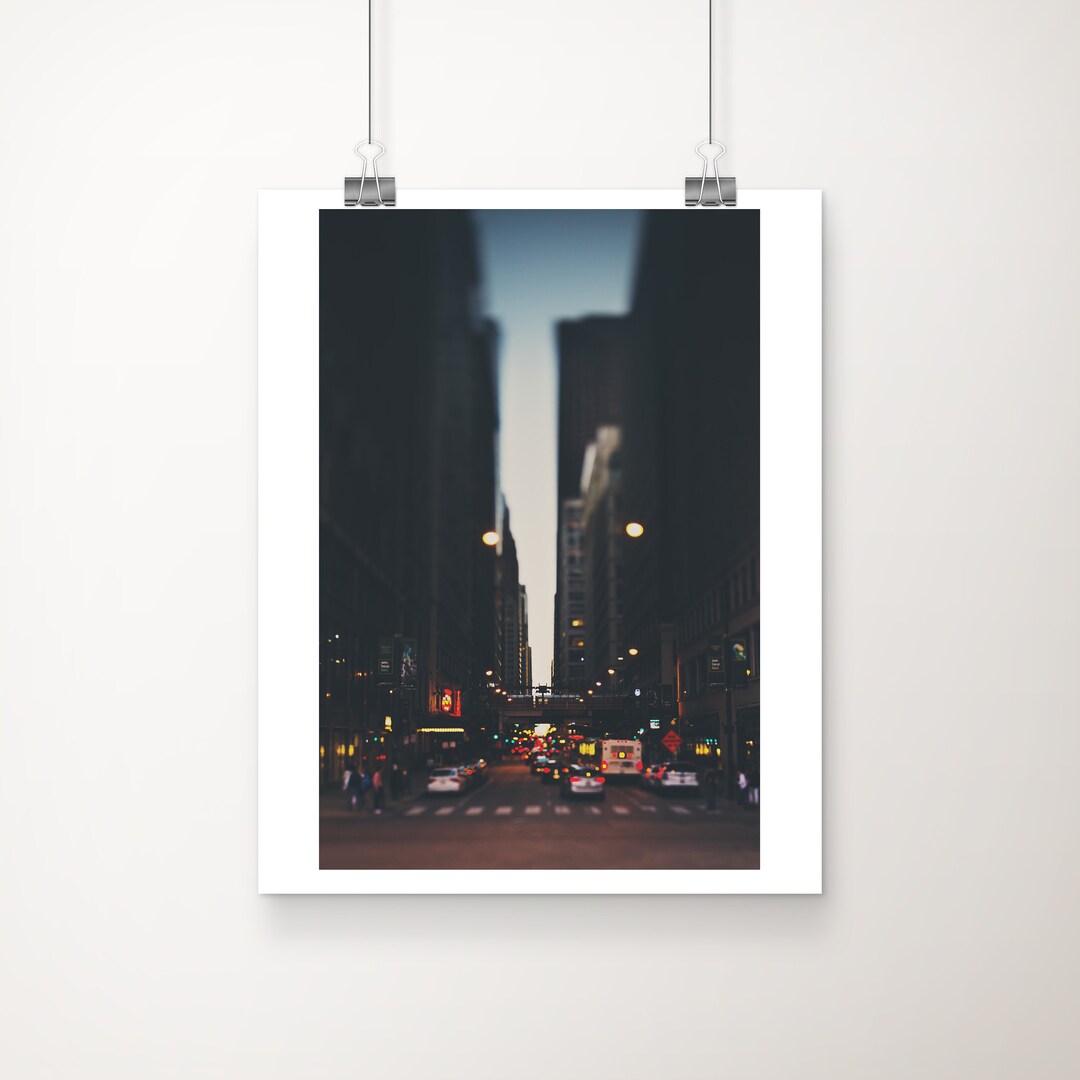 Downtown Chicago Photograph, Chicago Sunset Print, Vertical Chicago Art ...