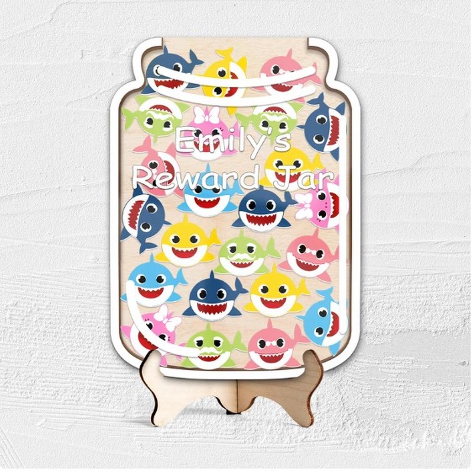 Custom Baby Shark Reward Jar Classroom Behavior, Personalized Motional ...