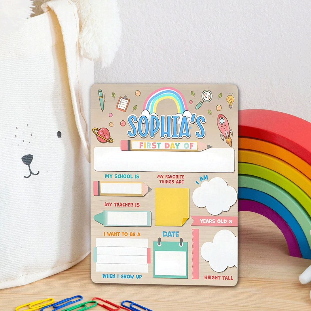 Custom First & Last Day of School Sign, First Day of Kindergarten Sign ...