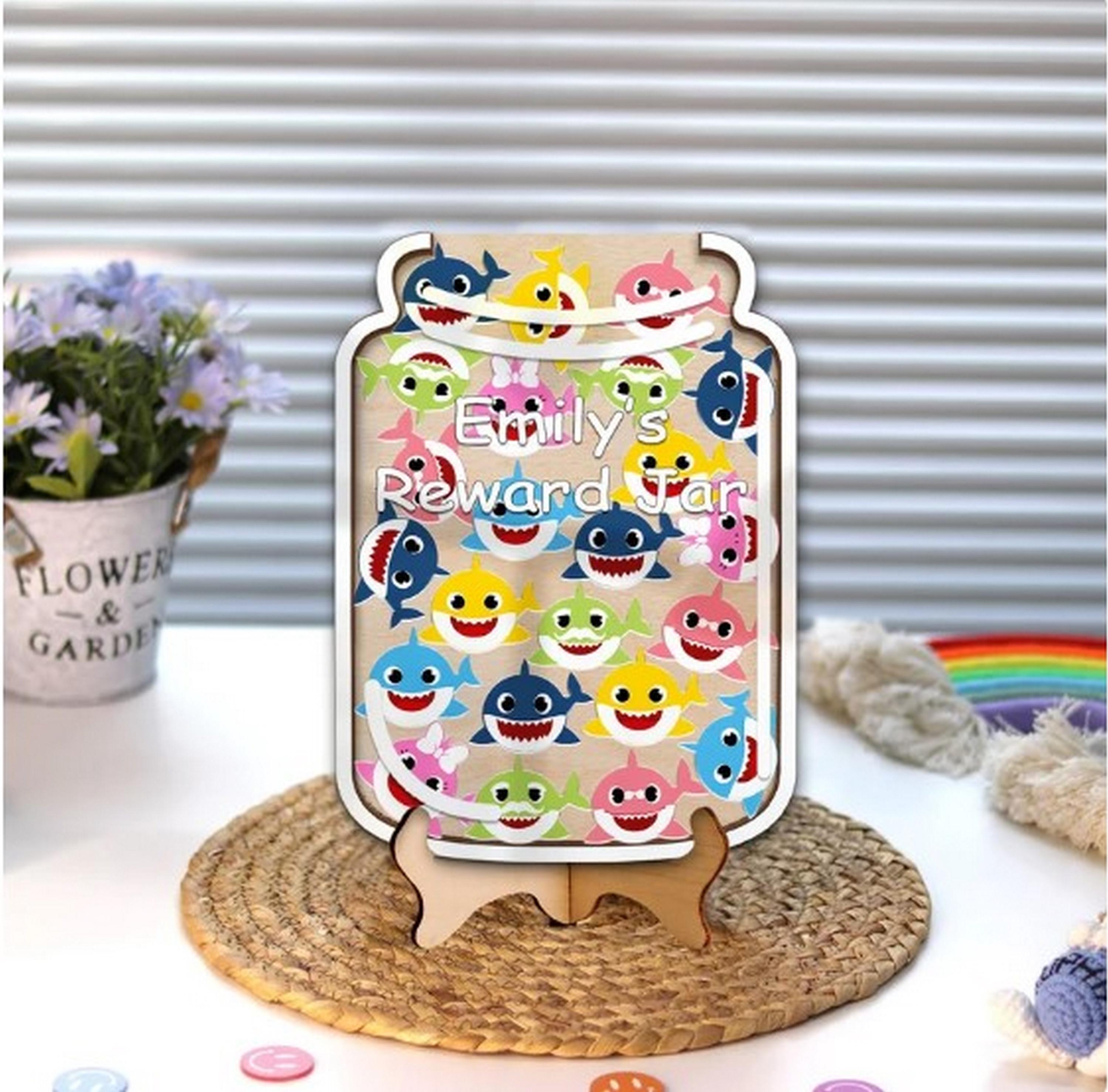 Custom Baby Shark Reward Jar Classroom Behavior, Personalized Motional ...