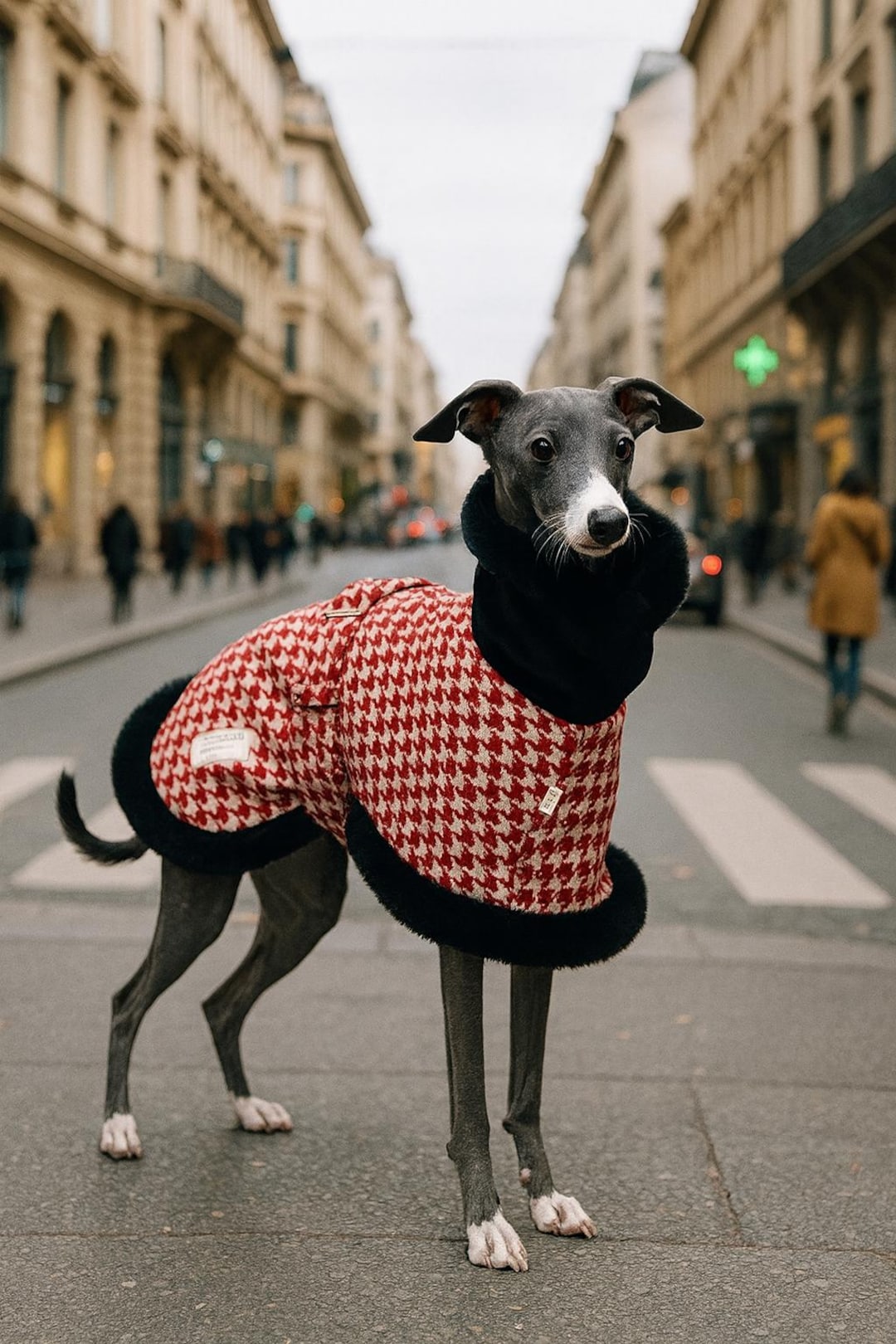 Stylish Houndstooth Dog Coat,italian Greyhound Winter Jacket,warm ...