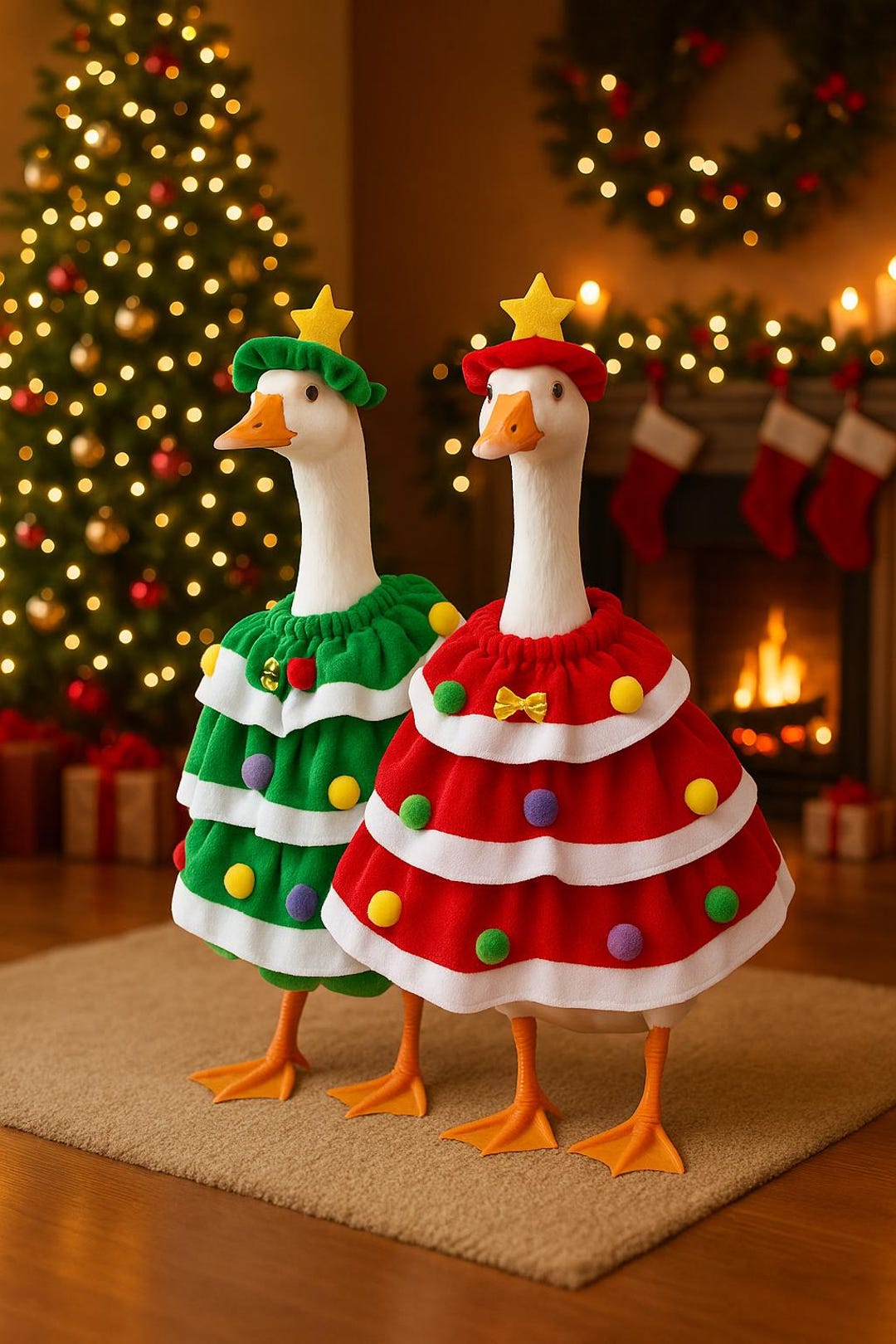 Christmas Goose Tree Costume With Hat | Funny Duck Pet Outfit for ...