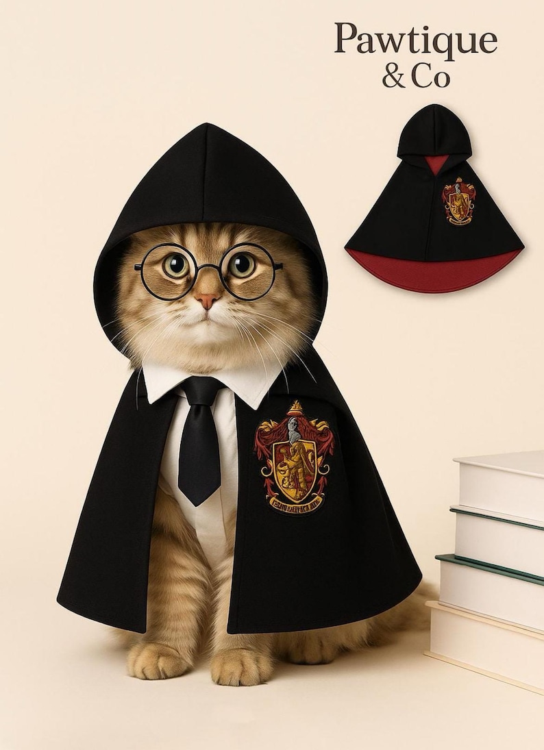 Harry Potter Pet Costume | Wizard School Pet Cloak Tie Set • Magic ...