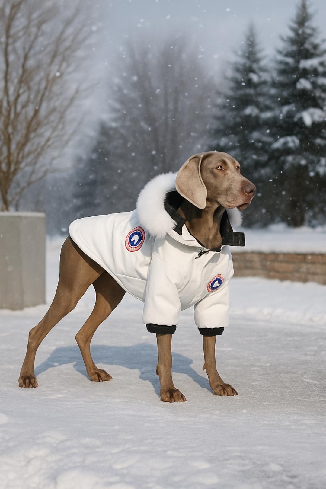 Winter Large Dog Jacket | Warm Dog Coat With Detachable Fur Hood ...