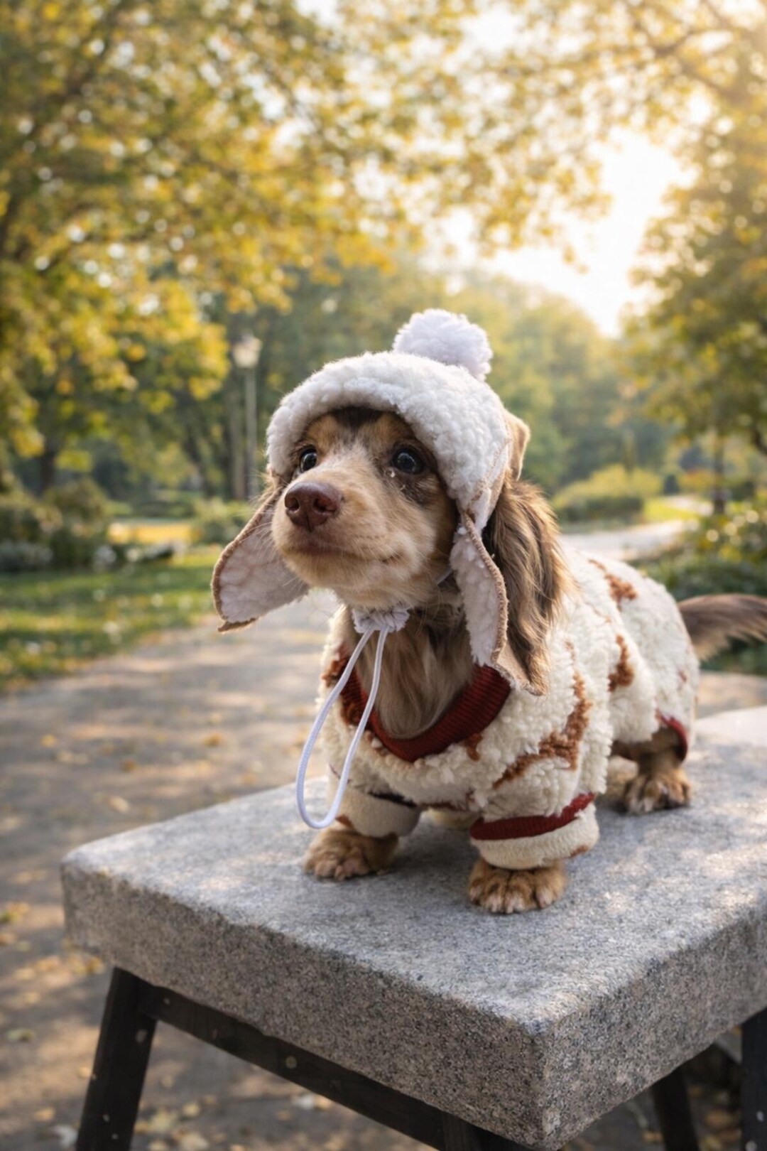 Sherpa Aviator Dog Hat With Ear Flaps & Pom Pom, Warm Winter Puppy Cap ...