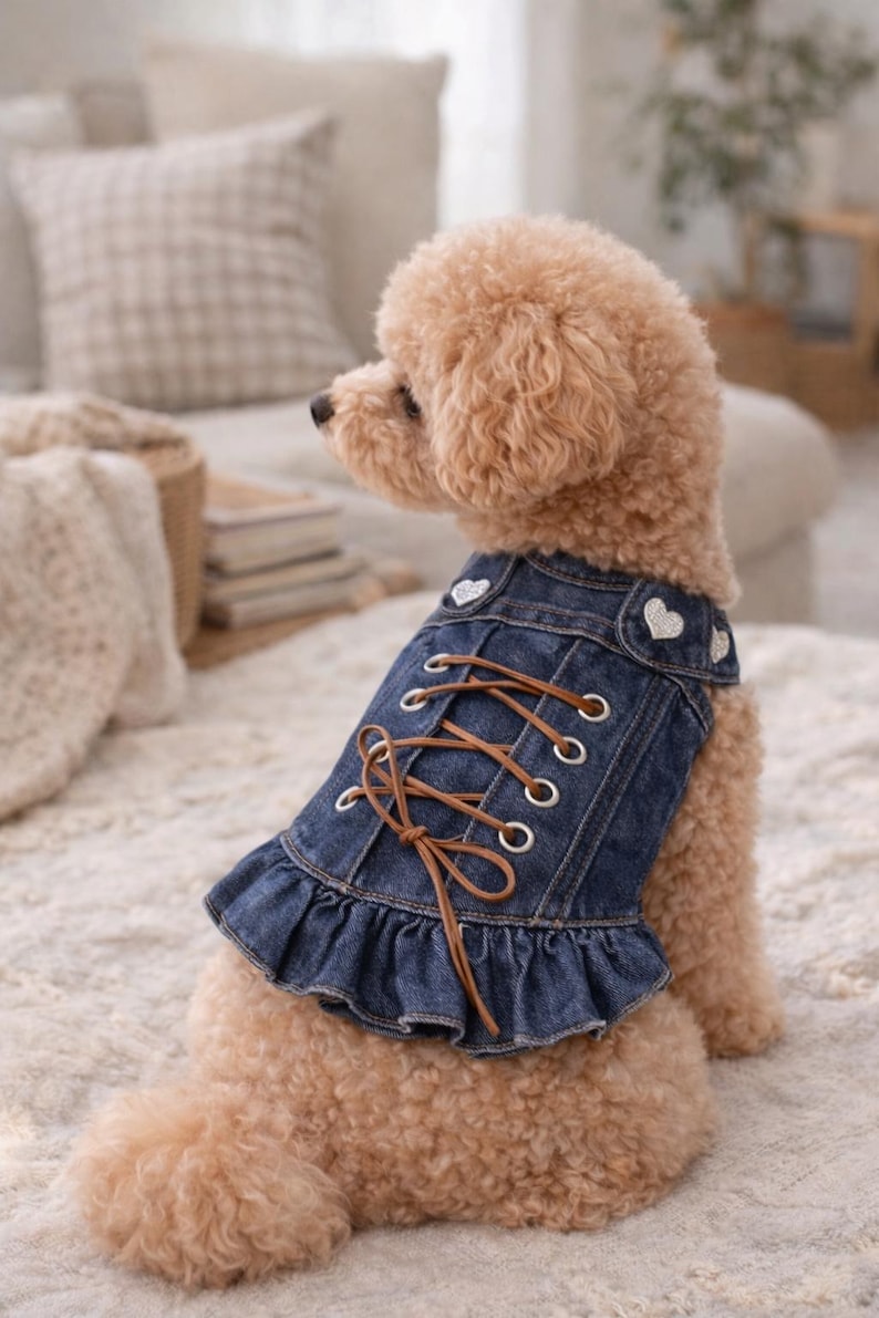 Teacup Dog Denim Dress | Blue Puppy Dress | Small Dog Clothes | Cute ...