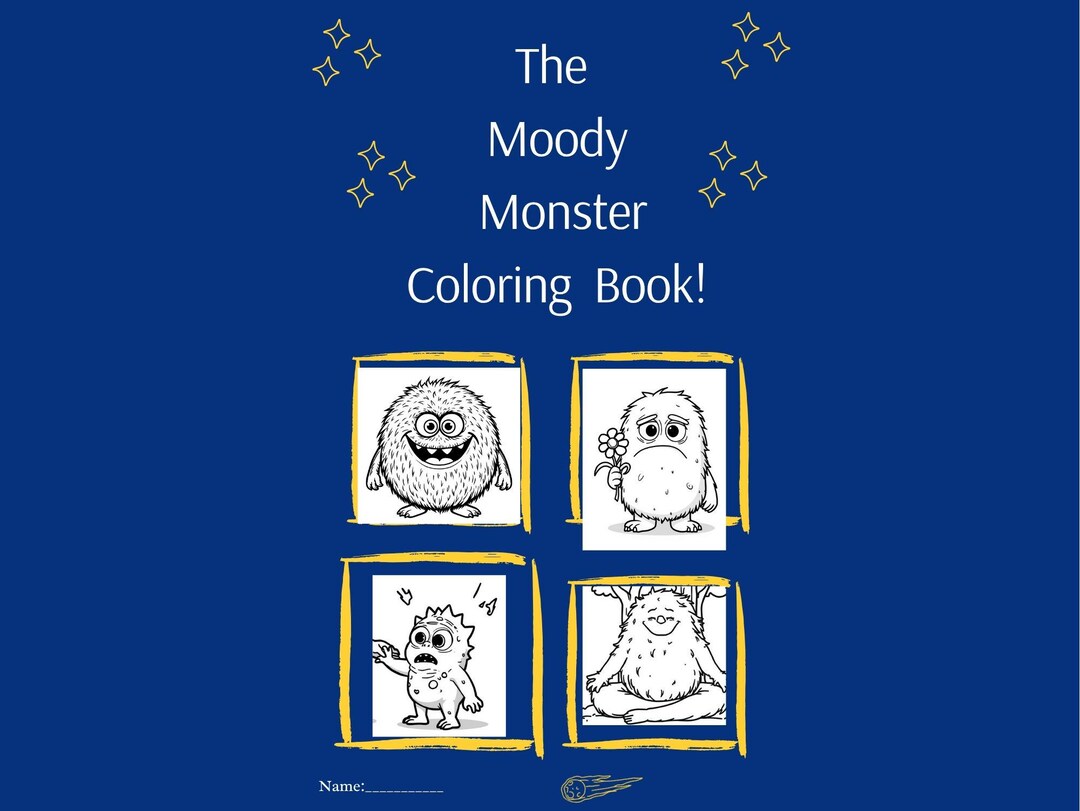 The Moody Monsters Coloring Book - Etsy