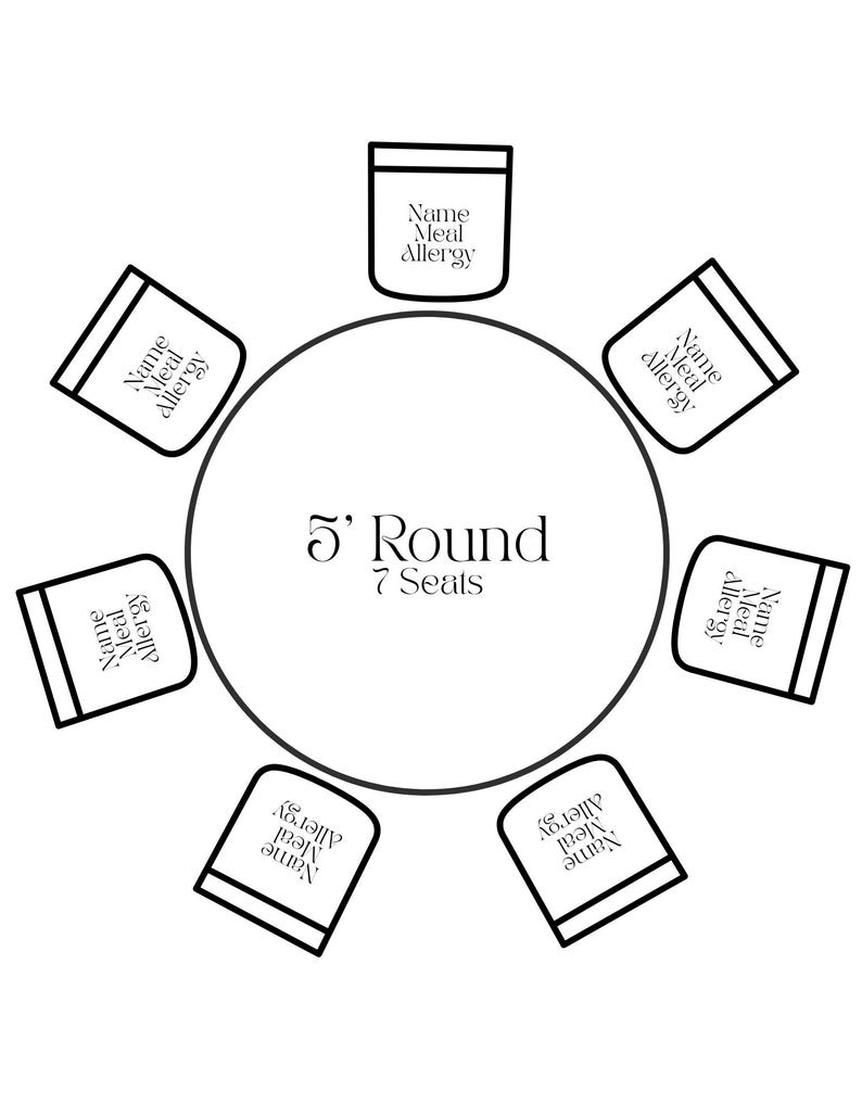 Round Table Seating Chart - Wedding Template - Etsy