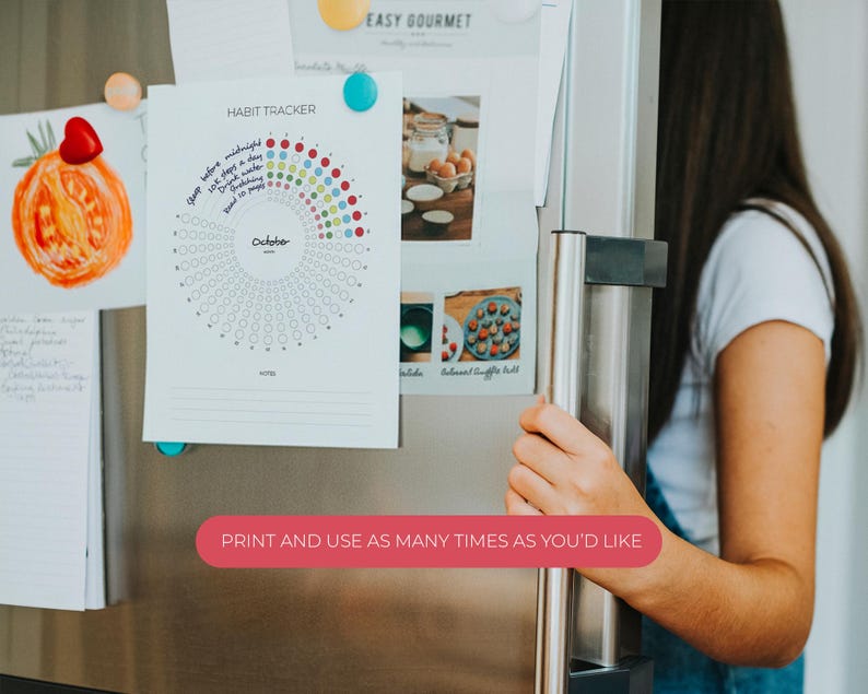 Habit Tracker - PRINTABLE Journal Page - Monthly Tracker - Monthly Goal ...