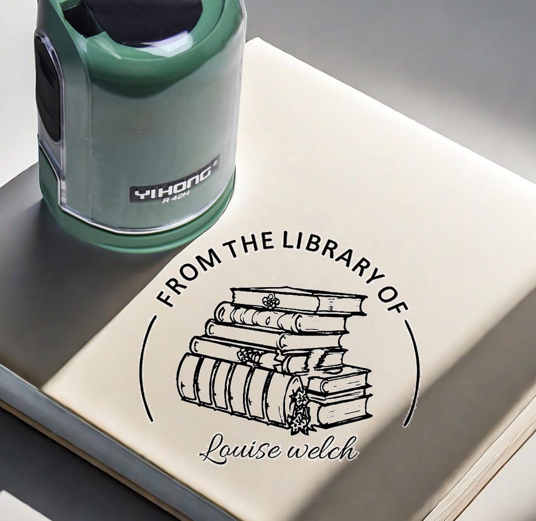 Ex Libris Stamp, Custom Book Stamp - Personalized Name & Logo Seal ...