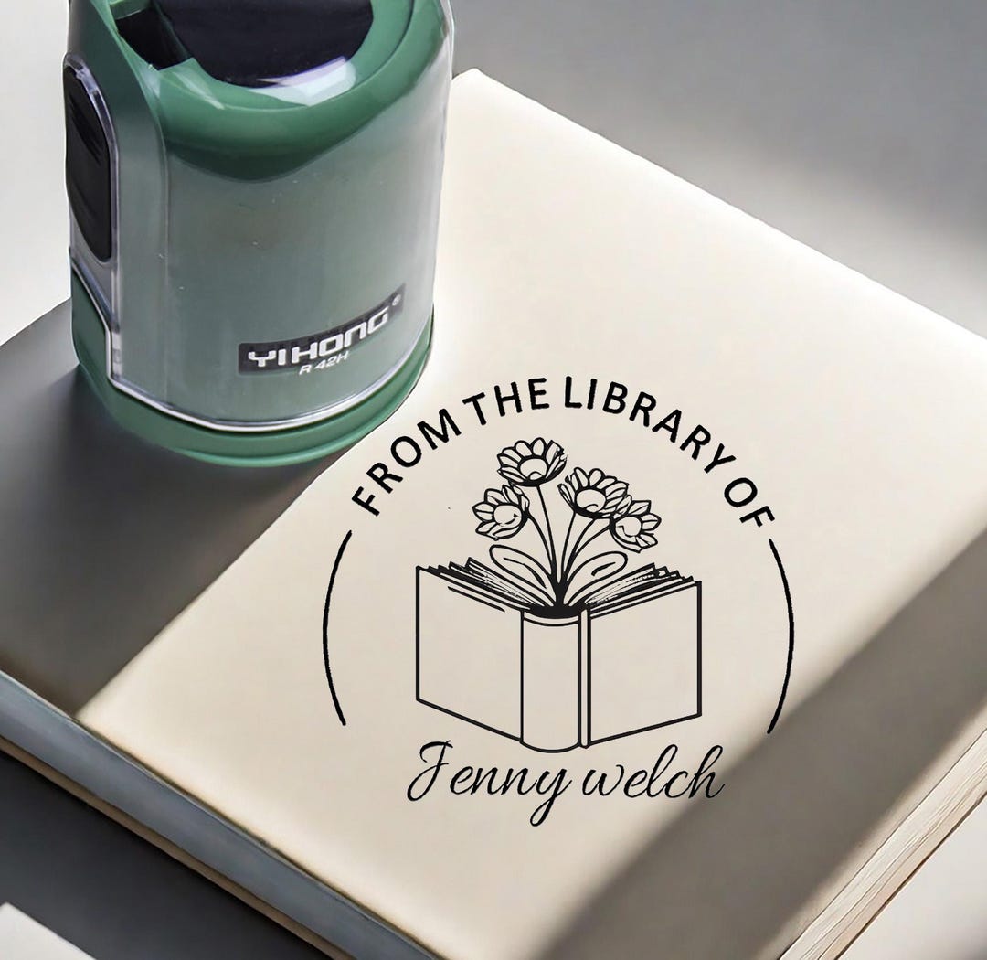 Personalized Library Book Stamp | Custom Book Lover Gift - Etsy