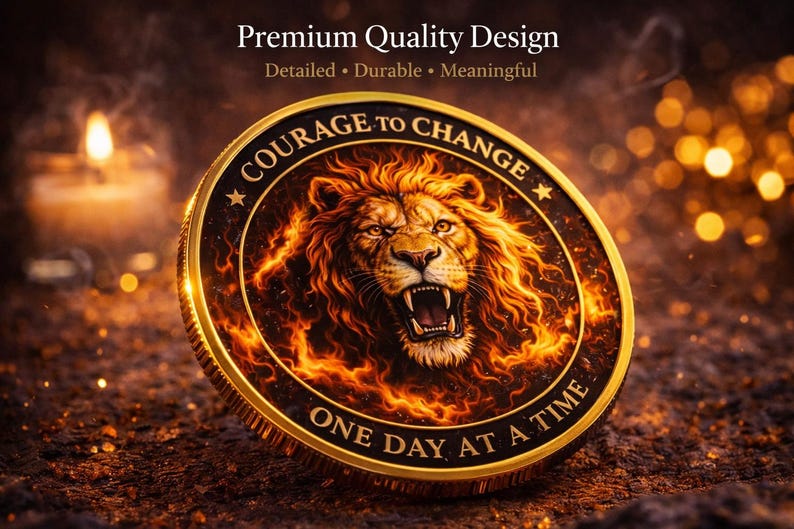 Wolf Lion Bear Phoenix Coin Set, Animal Sobriety Coins, Recovery Symbol ...