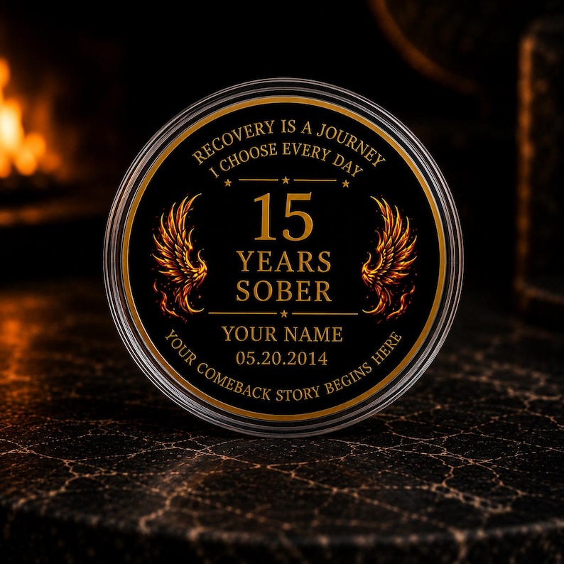 Personalized Phoenix Sobriety Coin, AA NA Recovery Milestone Token ...