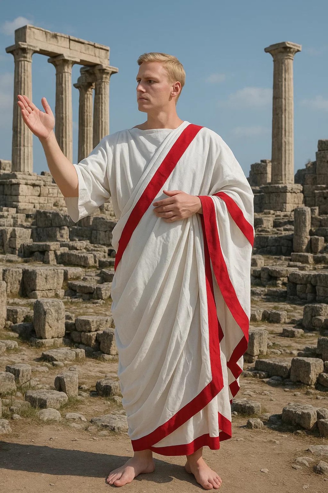 Roman Senator Toga Outfit for Men | Handmade White Historic Costume ...