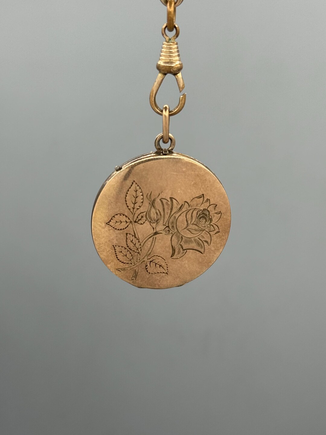 Antique Victorian Rose Gold Medallion, Hand-engraved Floral Design ...