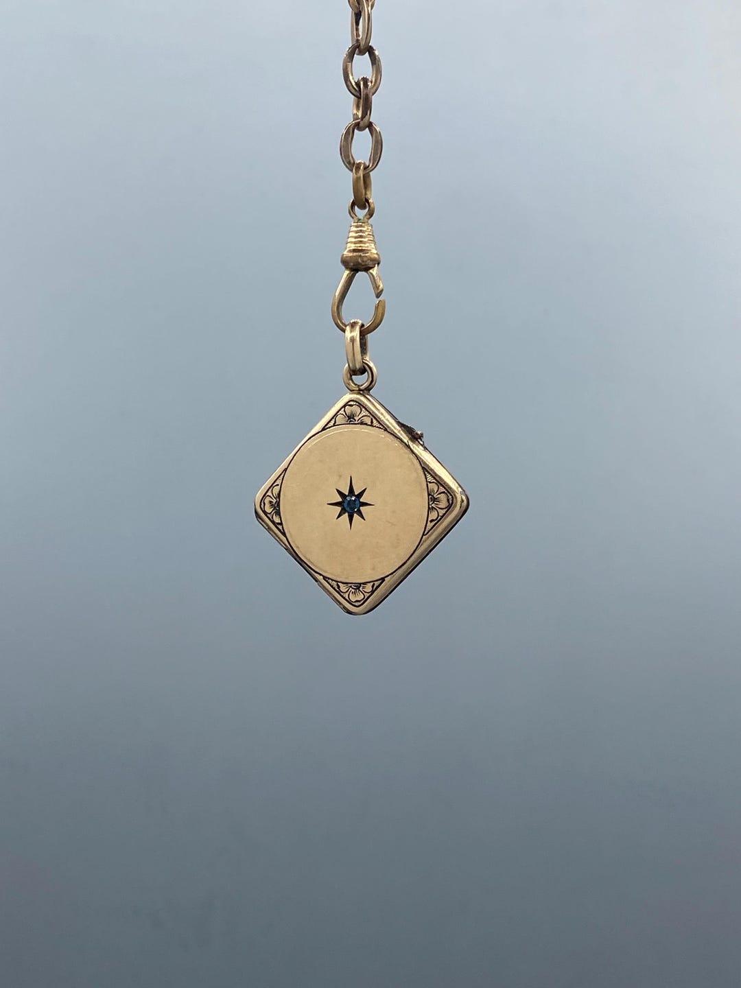 Antique Victorian Medallion With Blue Sapphire, Gold-filled Rose Gold ...