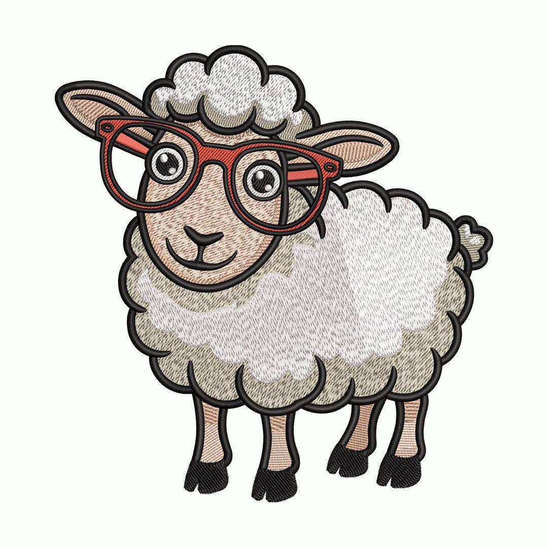 Sheep Embroidery Design, Farm Love Pattern, Machine File HUS, PES, 9 ...