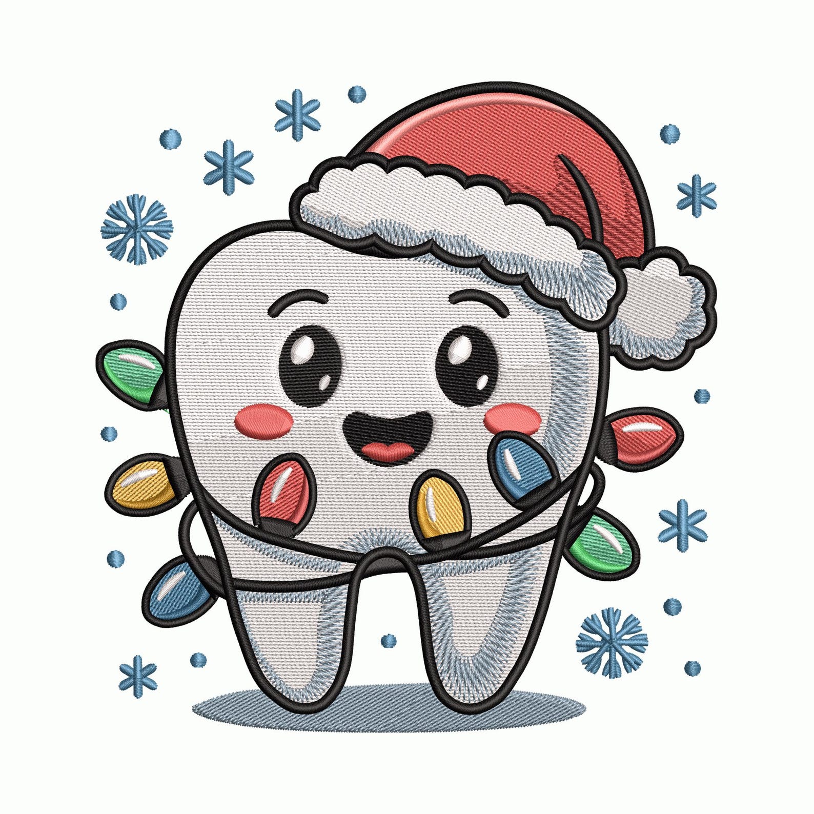 Tooth Christmas Snowman Embroidery Design, Dentist Holiday Pattern ...
