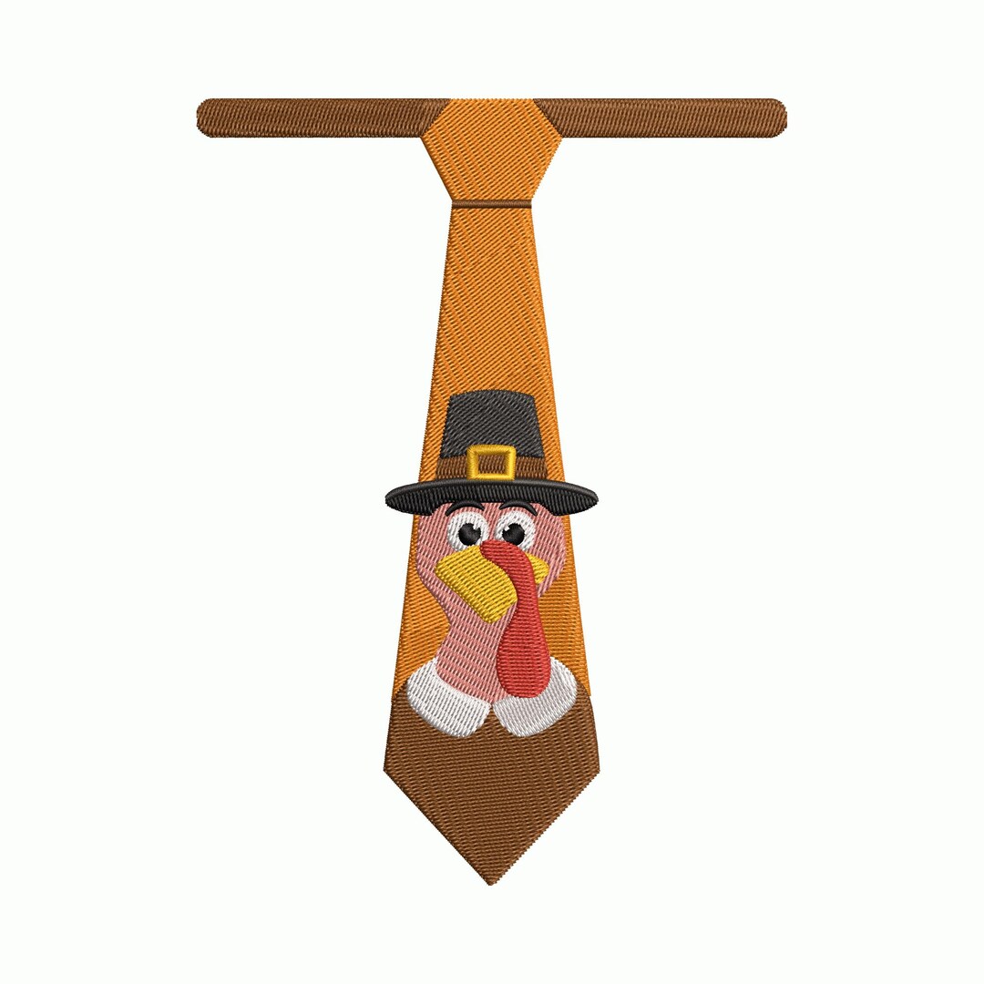 Thanksgiving Turkey Tie Embroidery Design – Funny Holiday Turkey ...