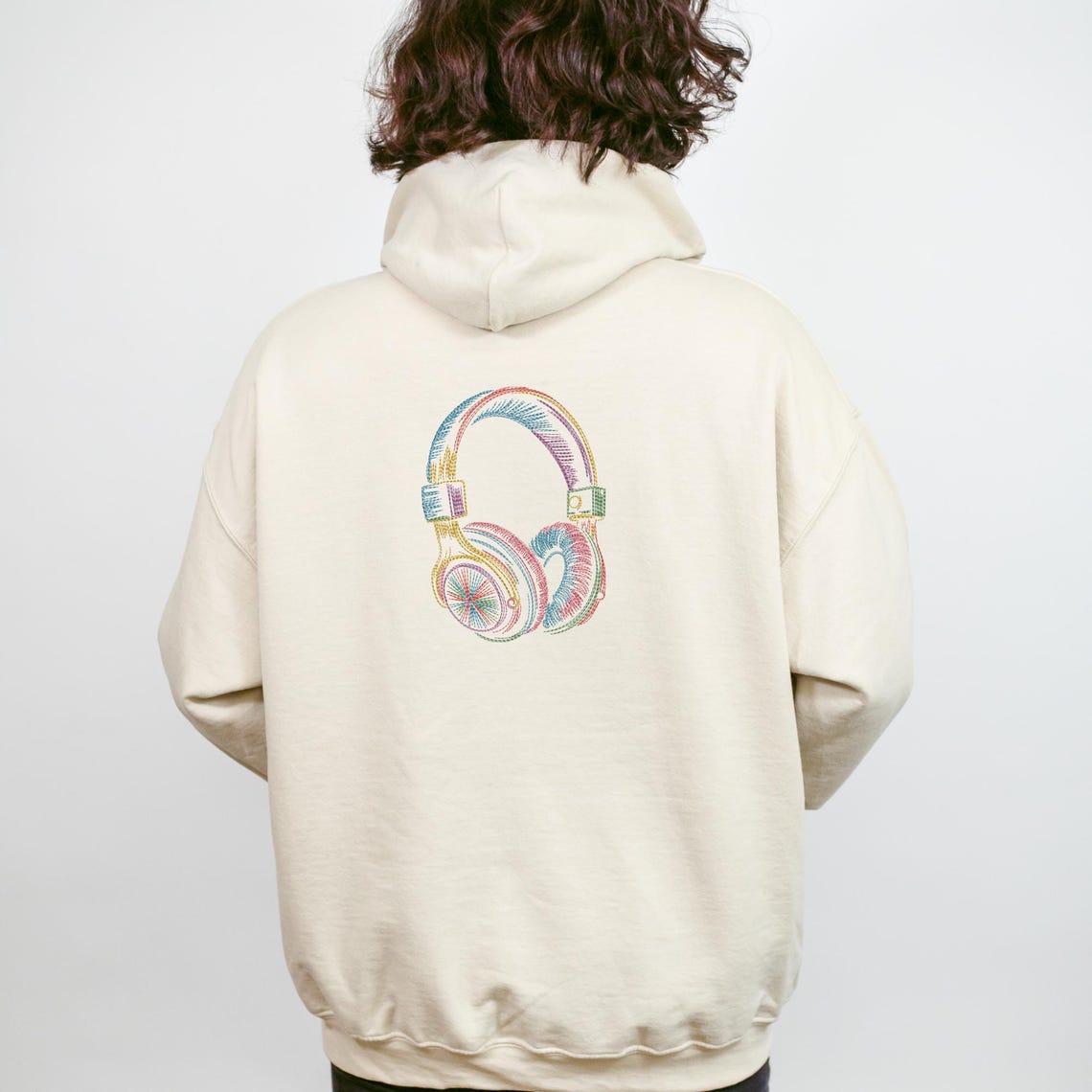 Neon Headphones Embroidery Design, Music Lover Machine Embroidery File ...