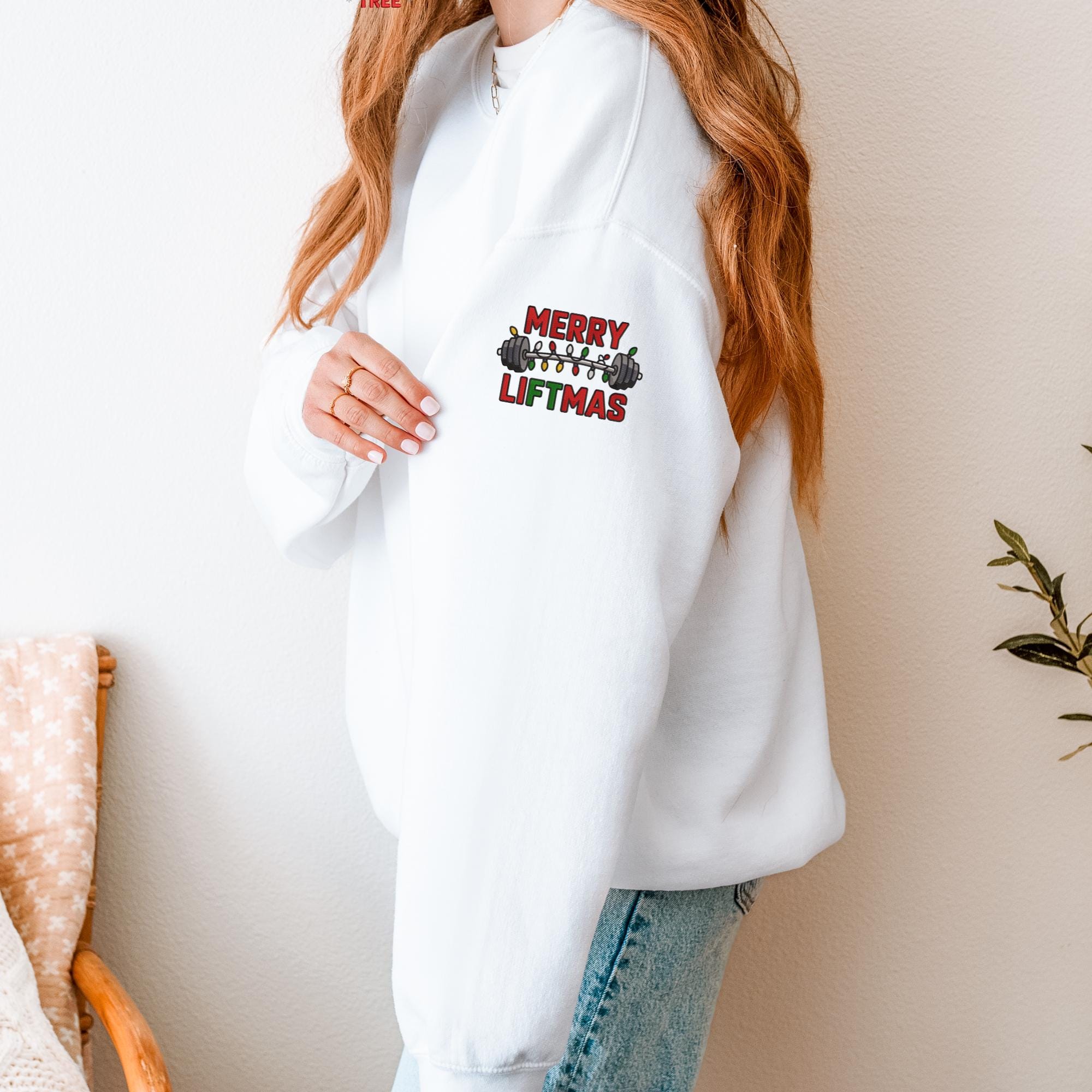 Merry Liftmas Embroidery Design, Funny Fitness Holiday Pattern ...