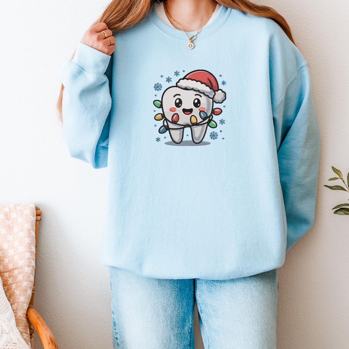 Tooth Christmas Snowman Embroidery Design, Dentist Holiday Pattern ...