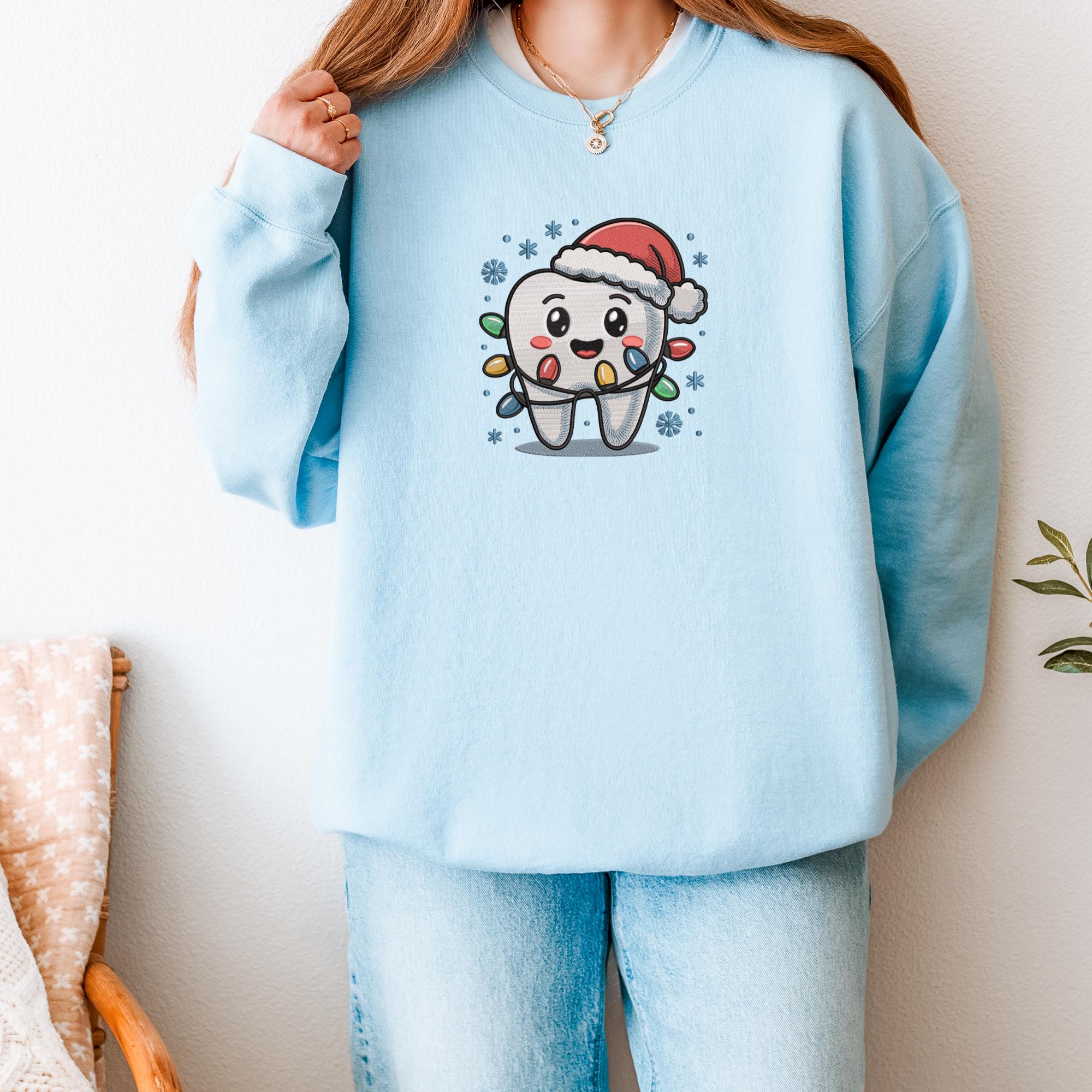 Tooth Christmas Snowman Embroidery Design, Dentist Holiday Pattern ...