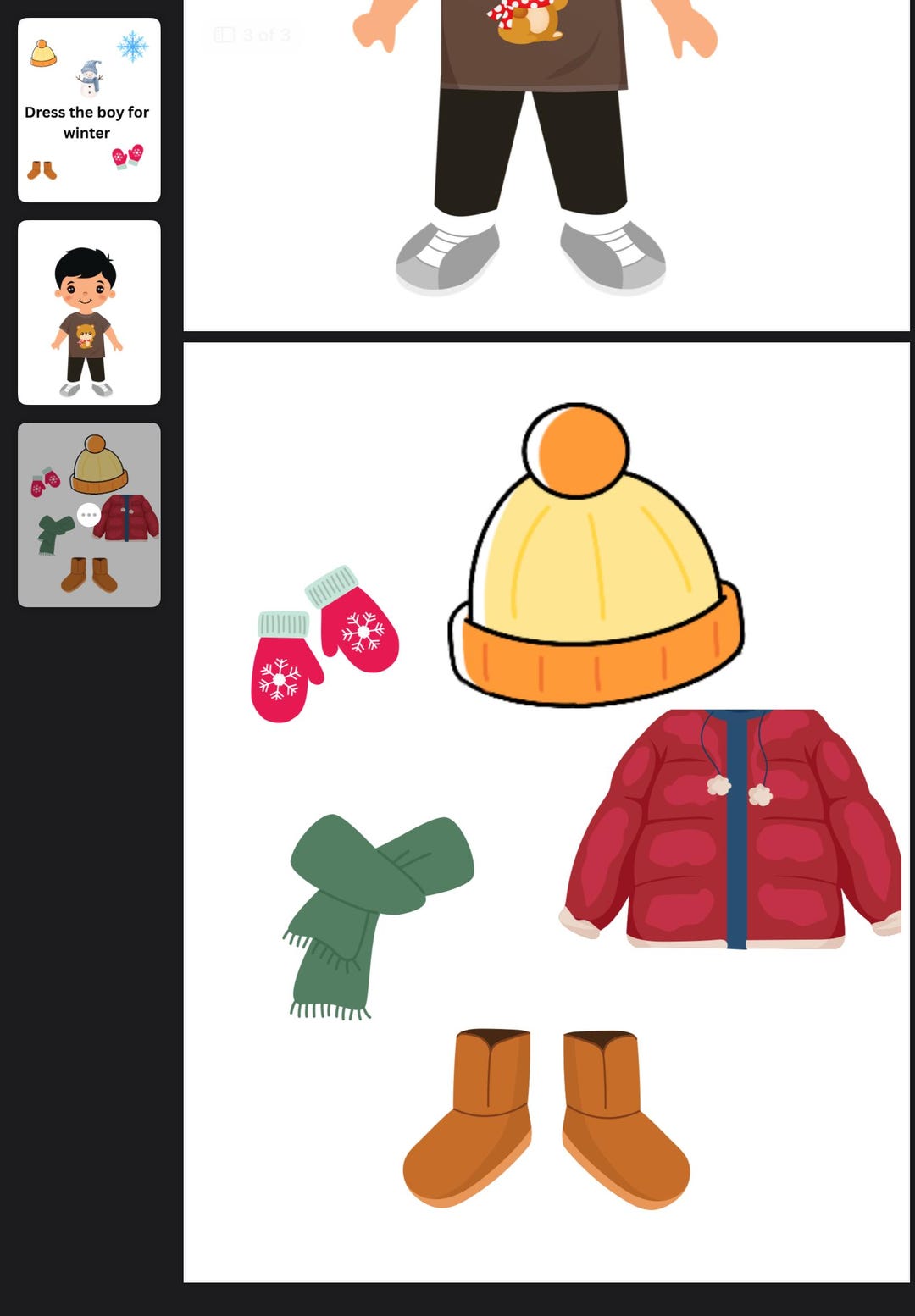 Dress the Boy for Winter – Printable Cut and Glue Activity for Kids - Etsy